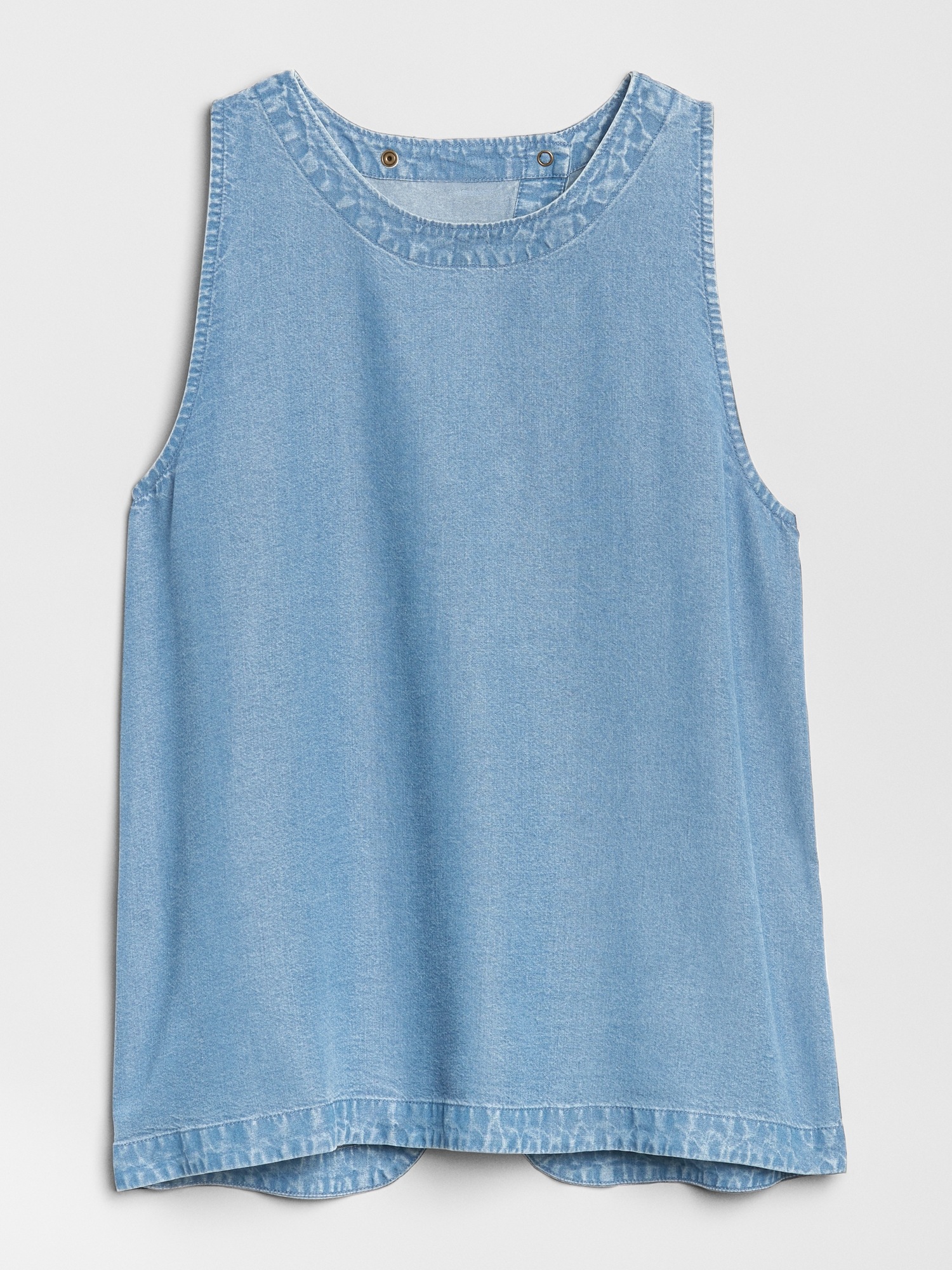 Denim Sleeveless Split-Back Top | Gap