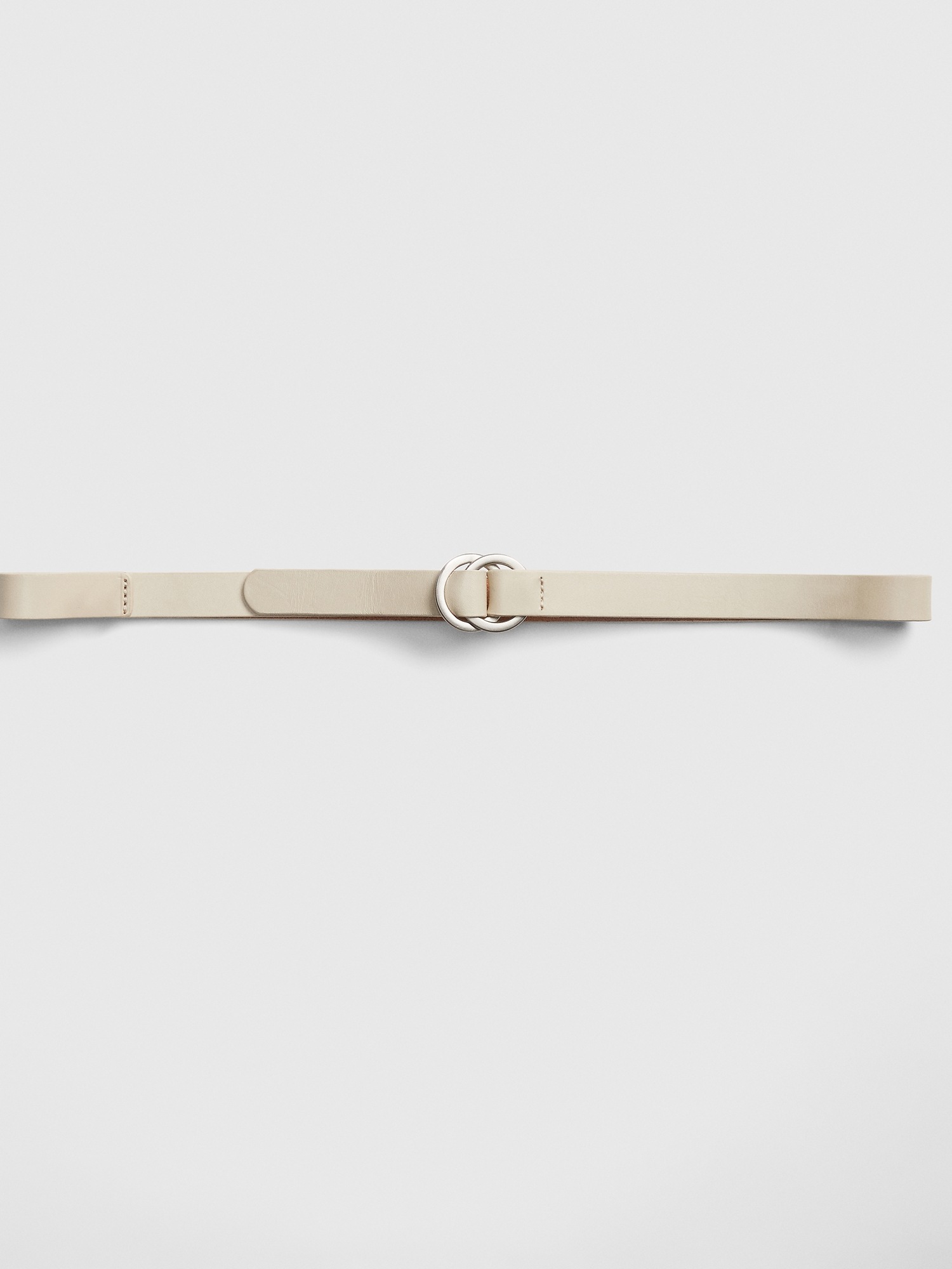 Thin Circle-Buckle Leather Belt | Gap
