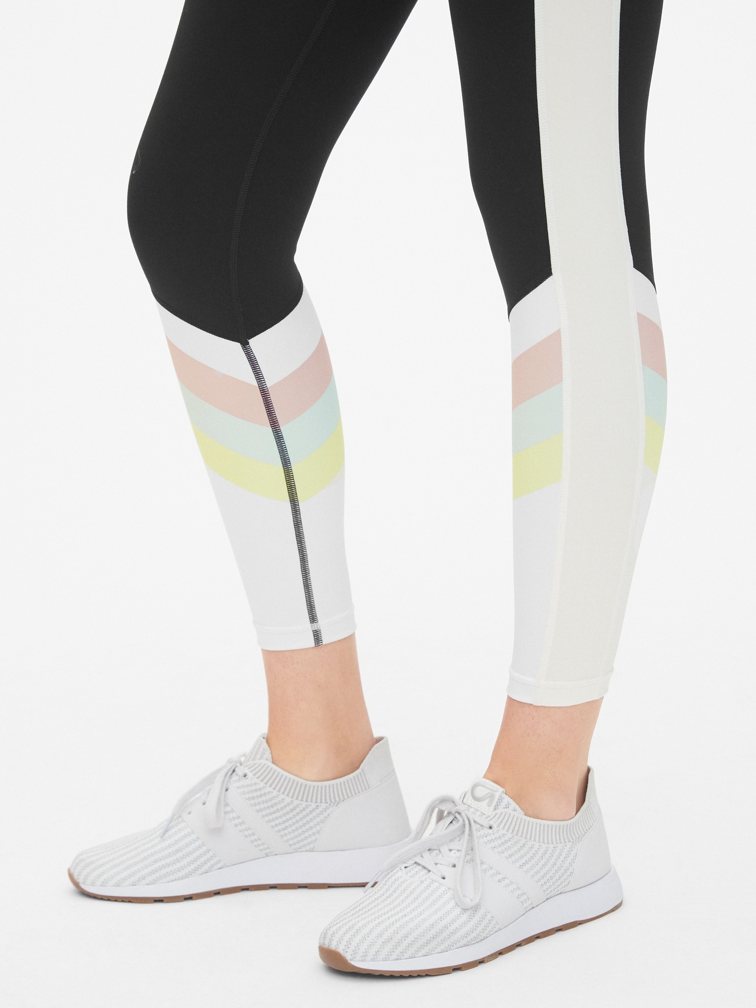 GapFit Blackout Spliced Stripe Colorblock Full Length Leggings | Gap