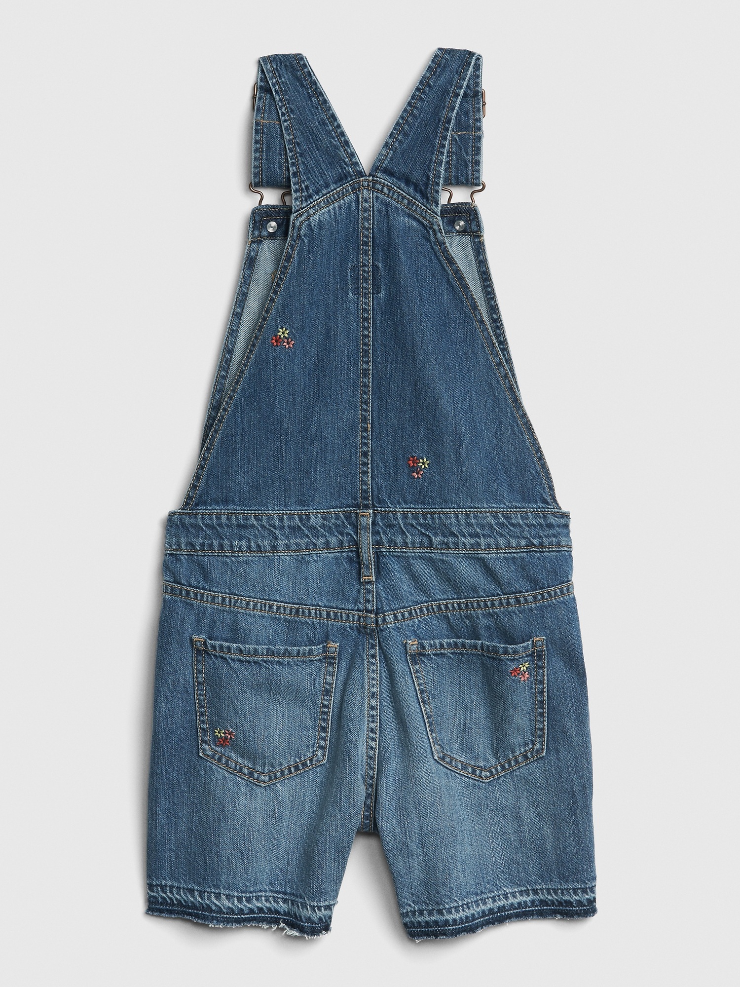 Kids Floral Embroidered Shortalls | Gap