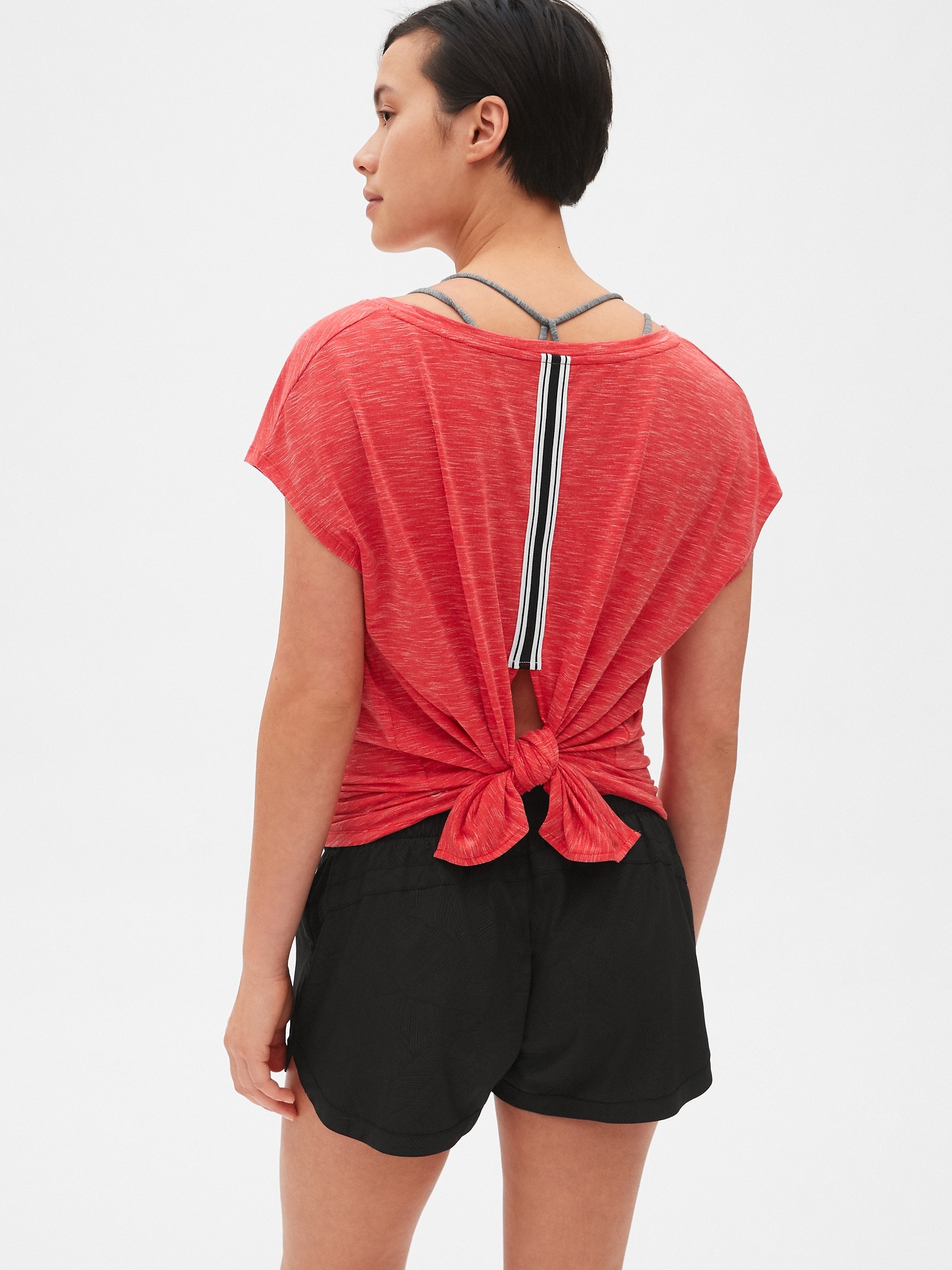 GapFit Breathe Tie-Back Stripe Detail Top | Gap