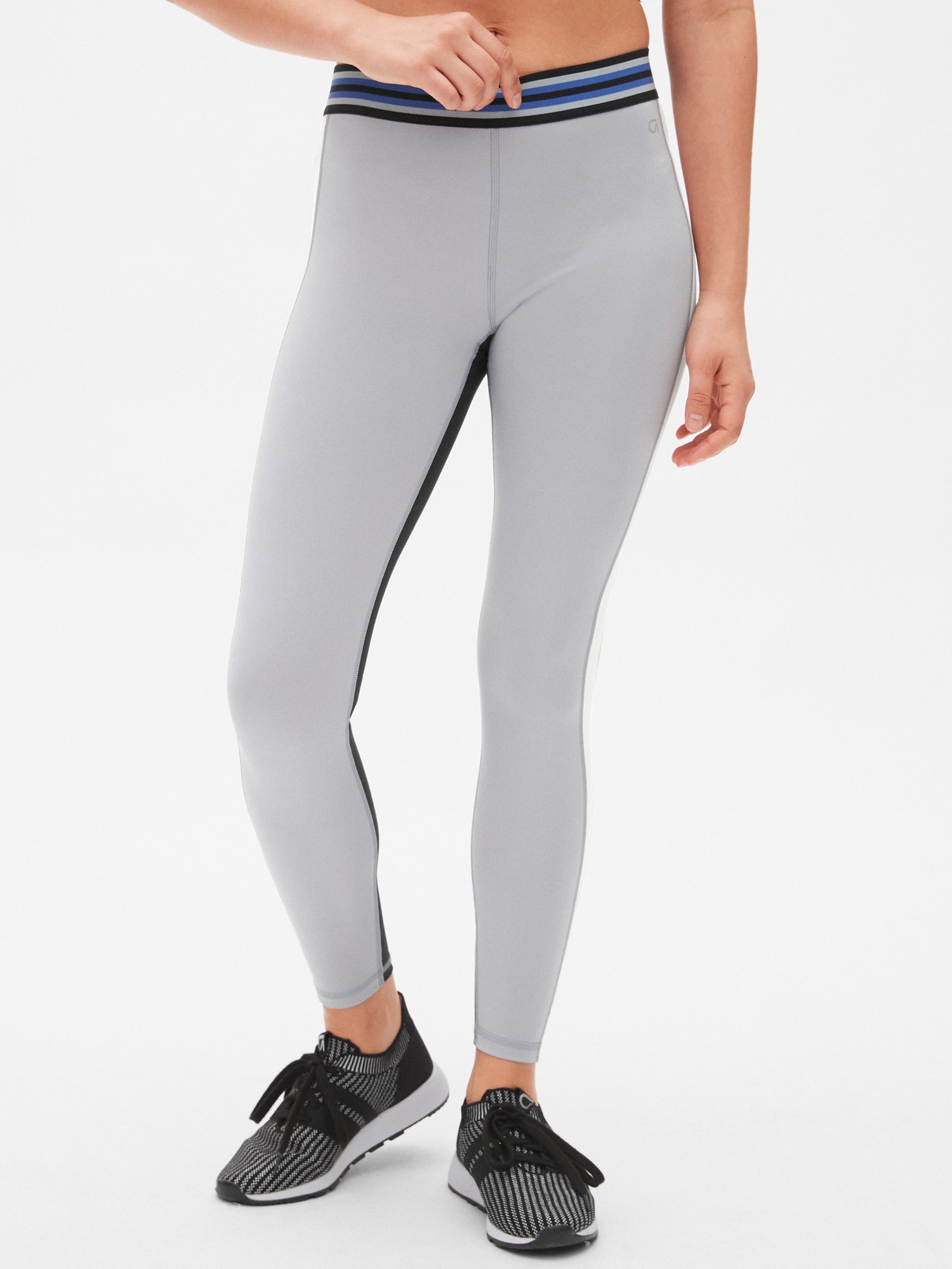 GapFit Blackout Stripe Colorblock Full Length Leggings | Gap