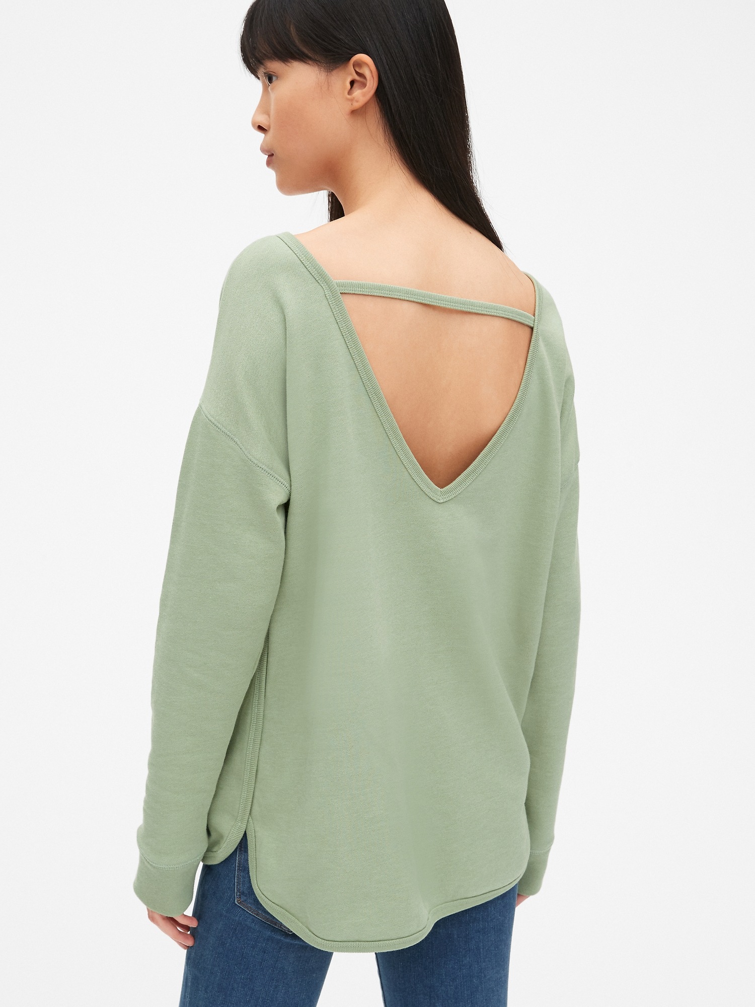 Vintage Soft V-Back Pullover Sweatshirt | Gap