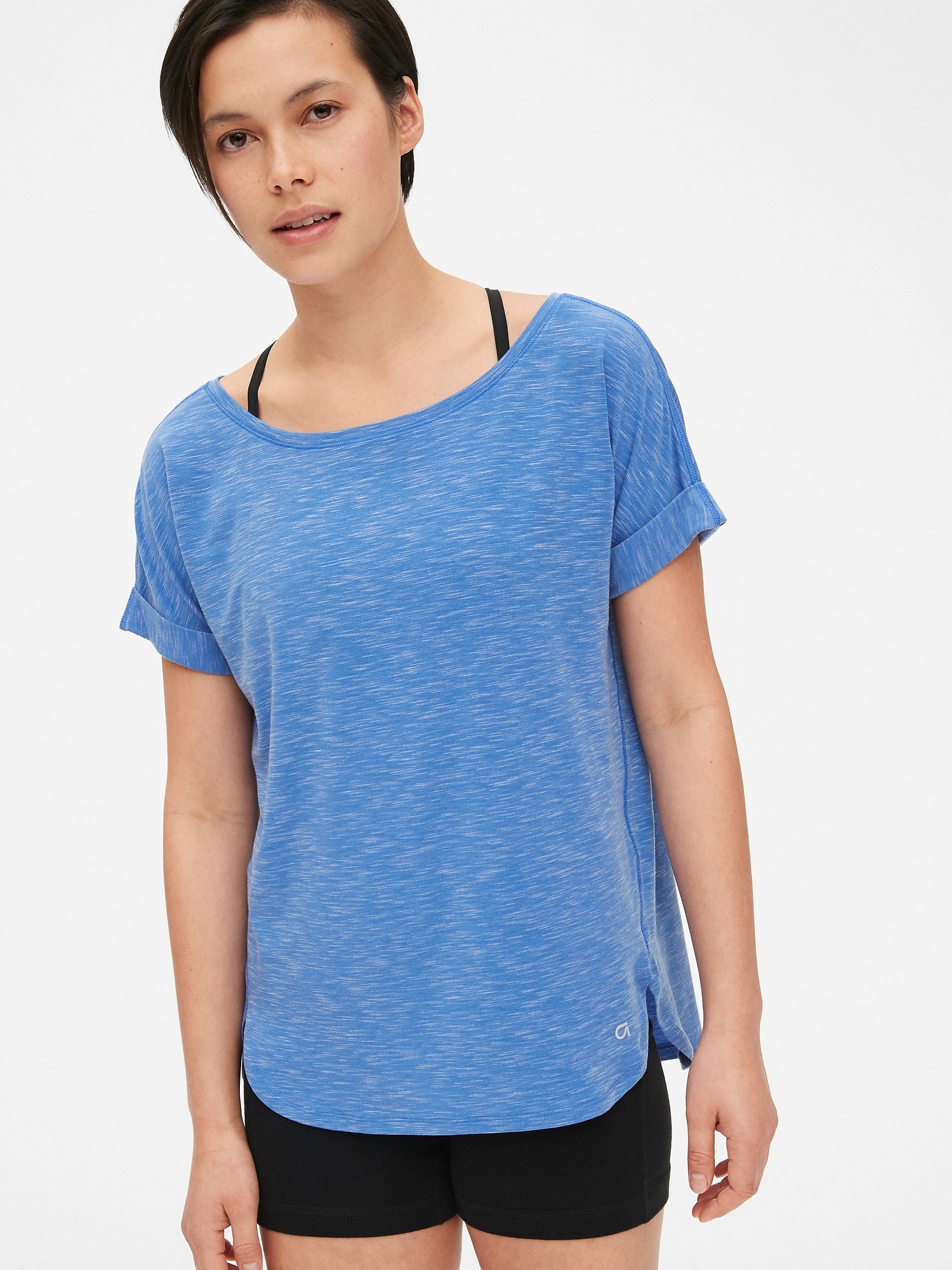 GapFit Breathe Roll Sleeve T-Shirt | Gap