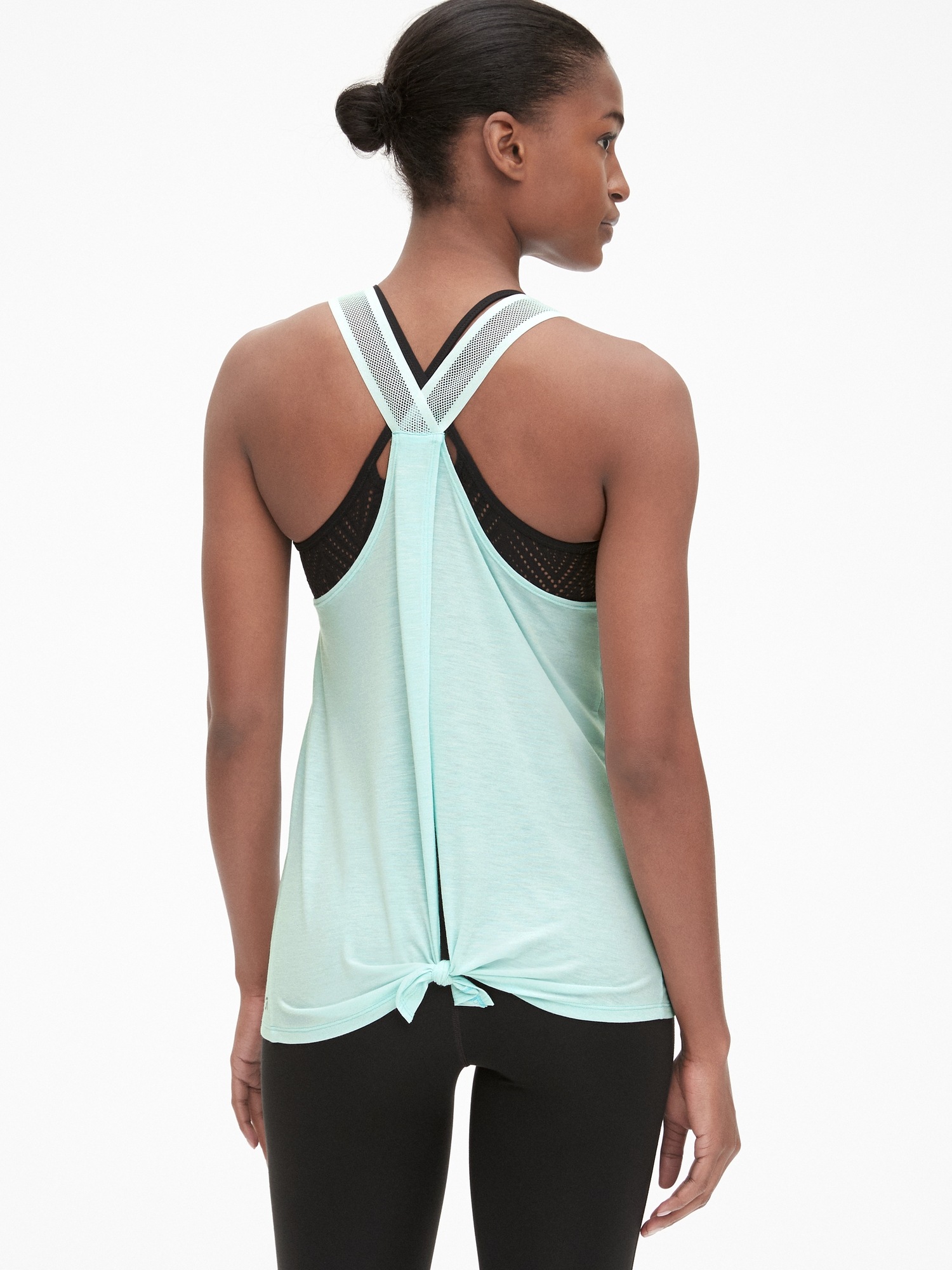 GapFit Breathe Mesh-Trim Tie-Back Tank Top | Gap