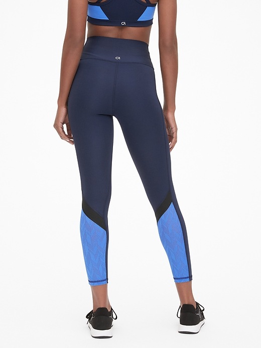 GapFit High Rise Colorblock Mesh-Insert 7/8 Leggings in Sculpt ...