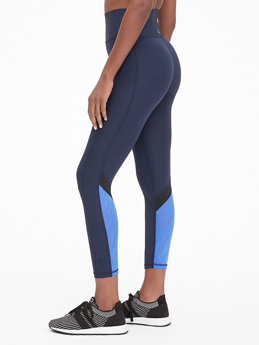 GapFit High Rise Colorblock Mesh-Insert 7/8 Leggings in Sculpt ...