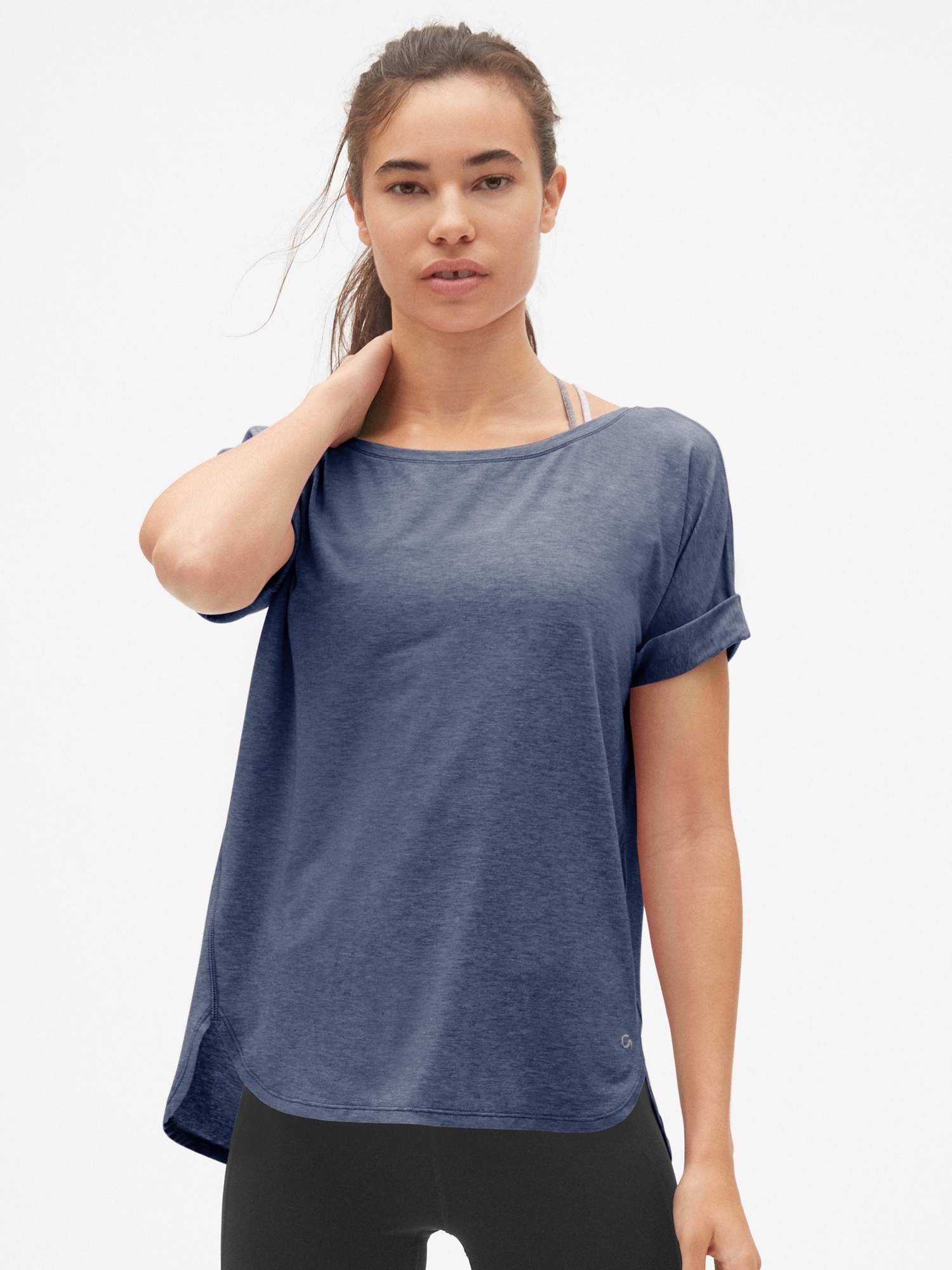 GapFit Breathe Roll Sleeve T-Shirt | Gap