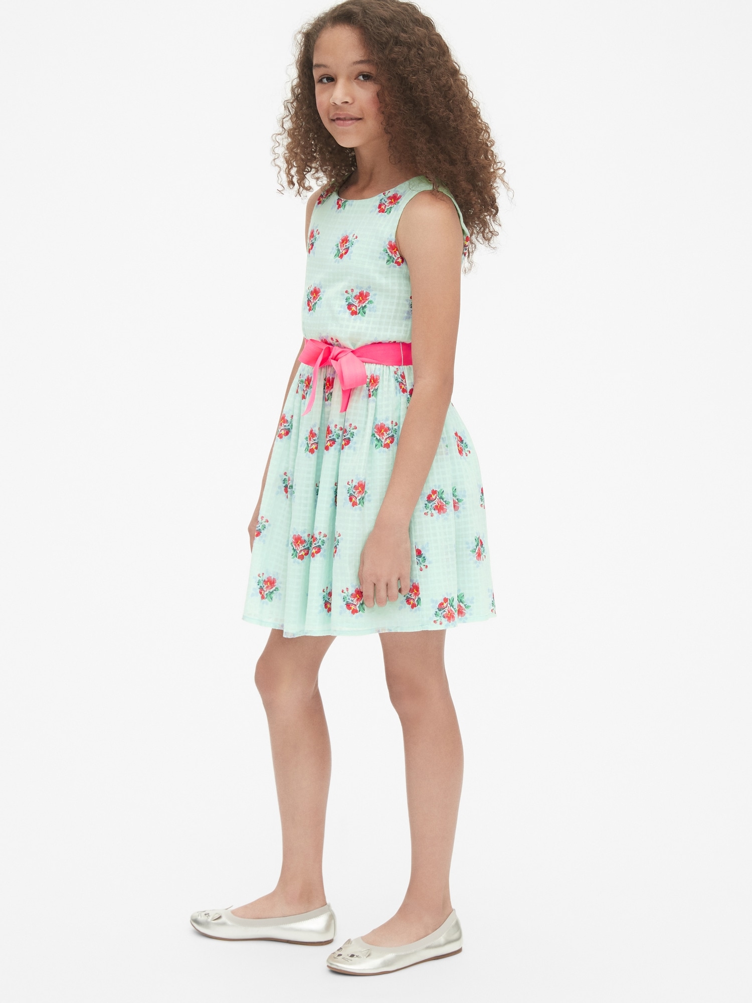 Kids Floral Bow Fit And Flare Dress | Gap