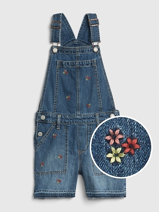 Kids Floral Embroidered Shortalls | Gap