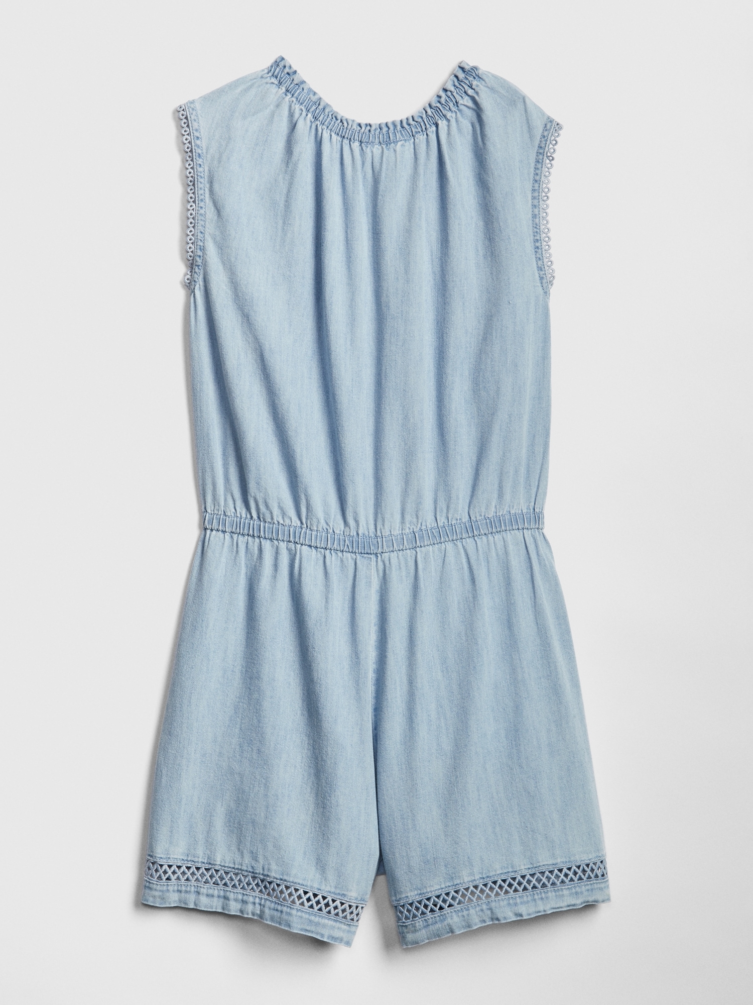 Kids Denim Lace-Trim Romper | Gap