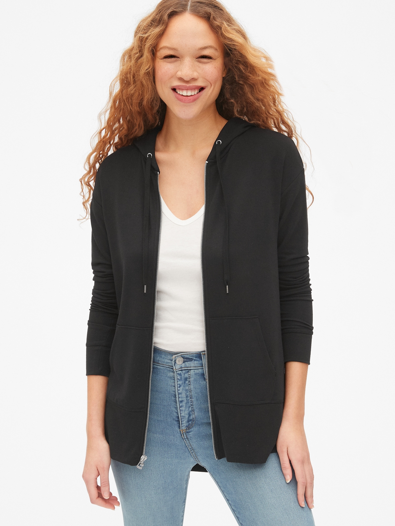 Full-Zip Tunic Hoodie | Gap