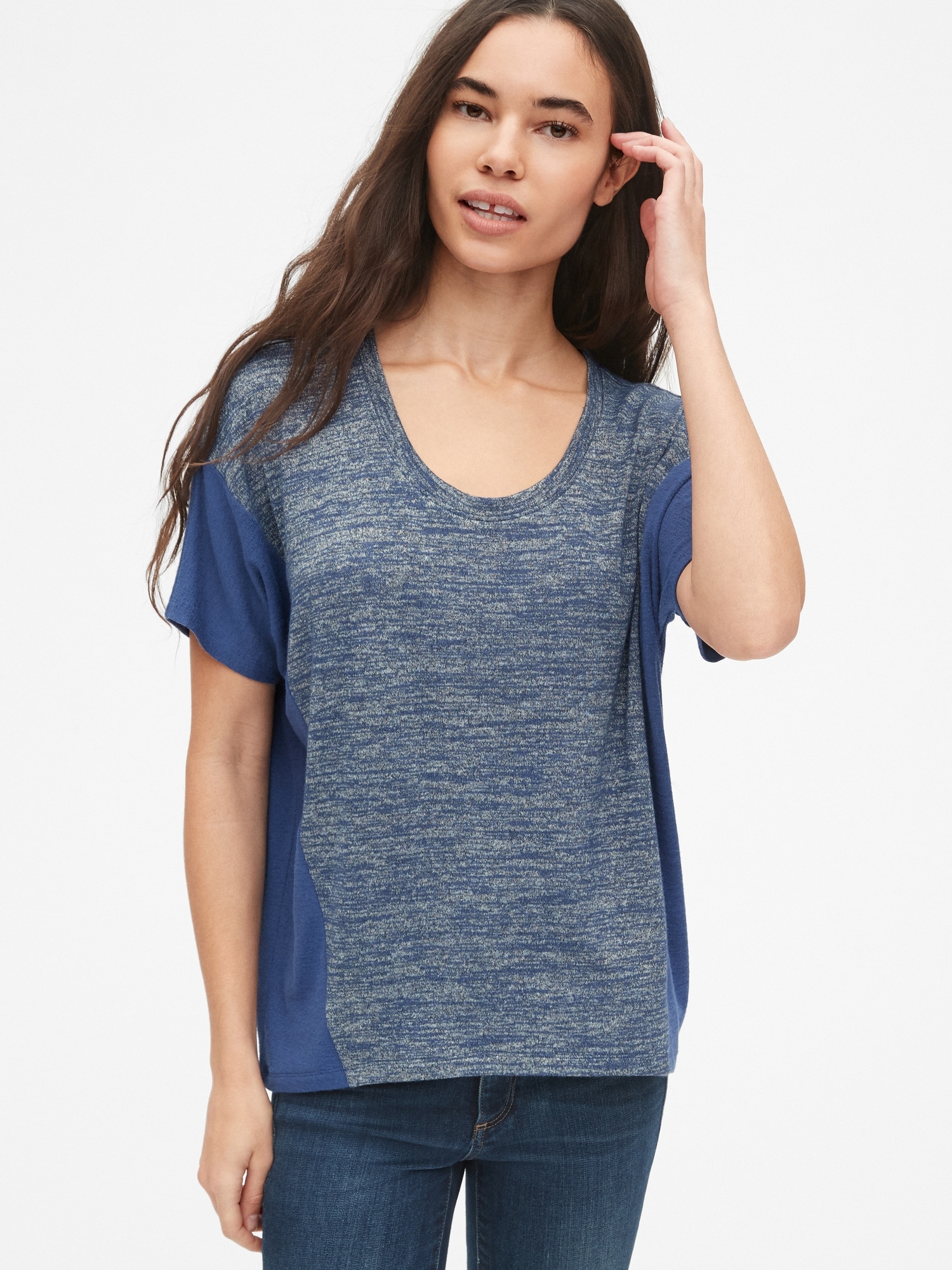 Softspun Colorblock Dolman Sleeve Top | Gap