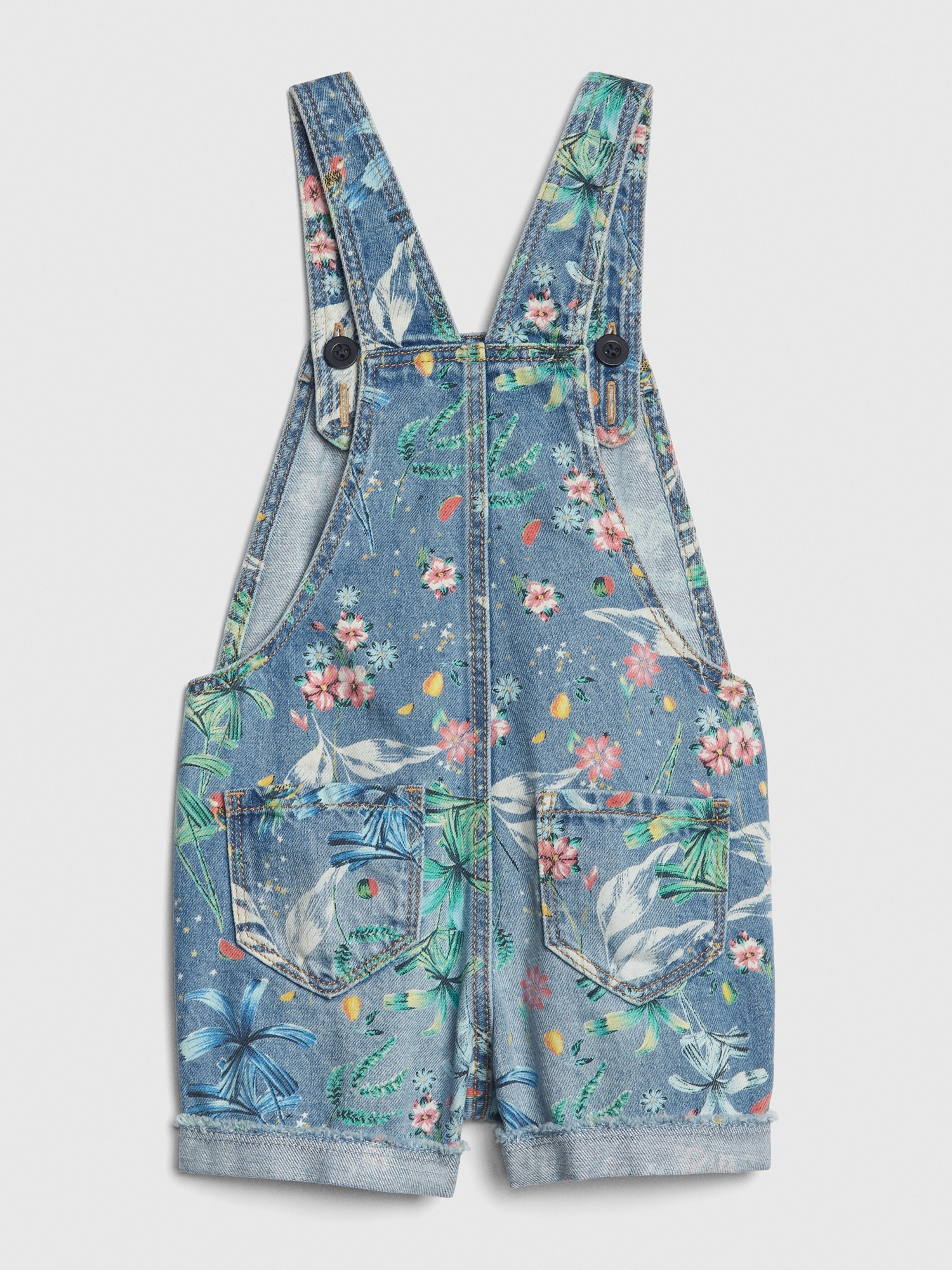 Toddler Floral Denim Shortalls | Gap