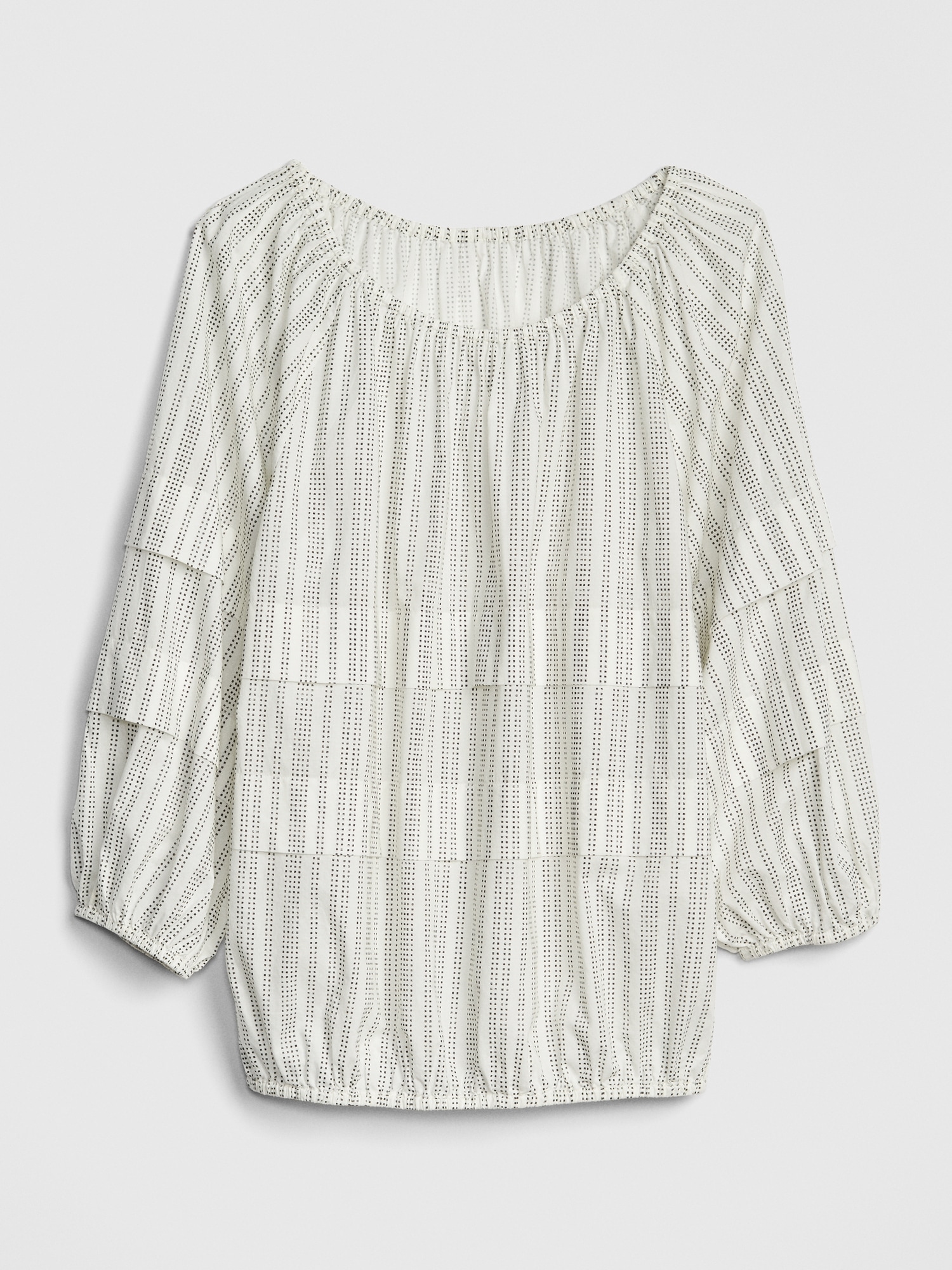 Tiered Pleated Blouson Sleeve Top | Gap