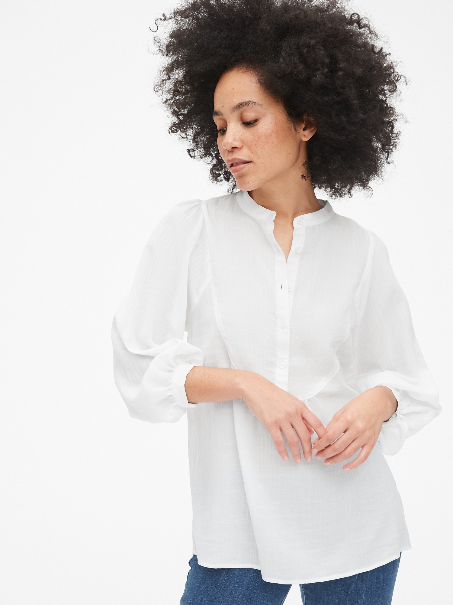 Popover Bib-Front Blouse | Gap