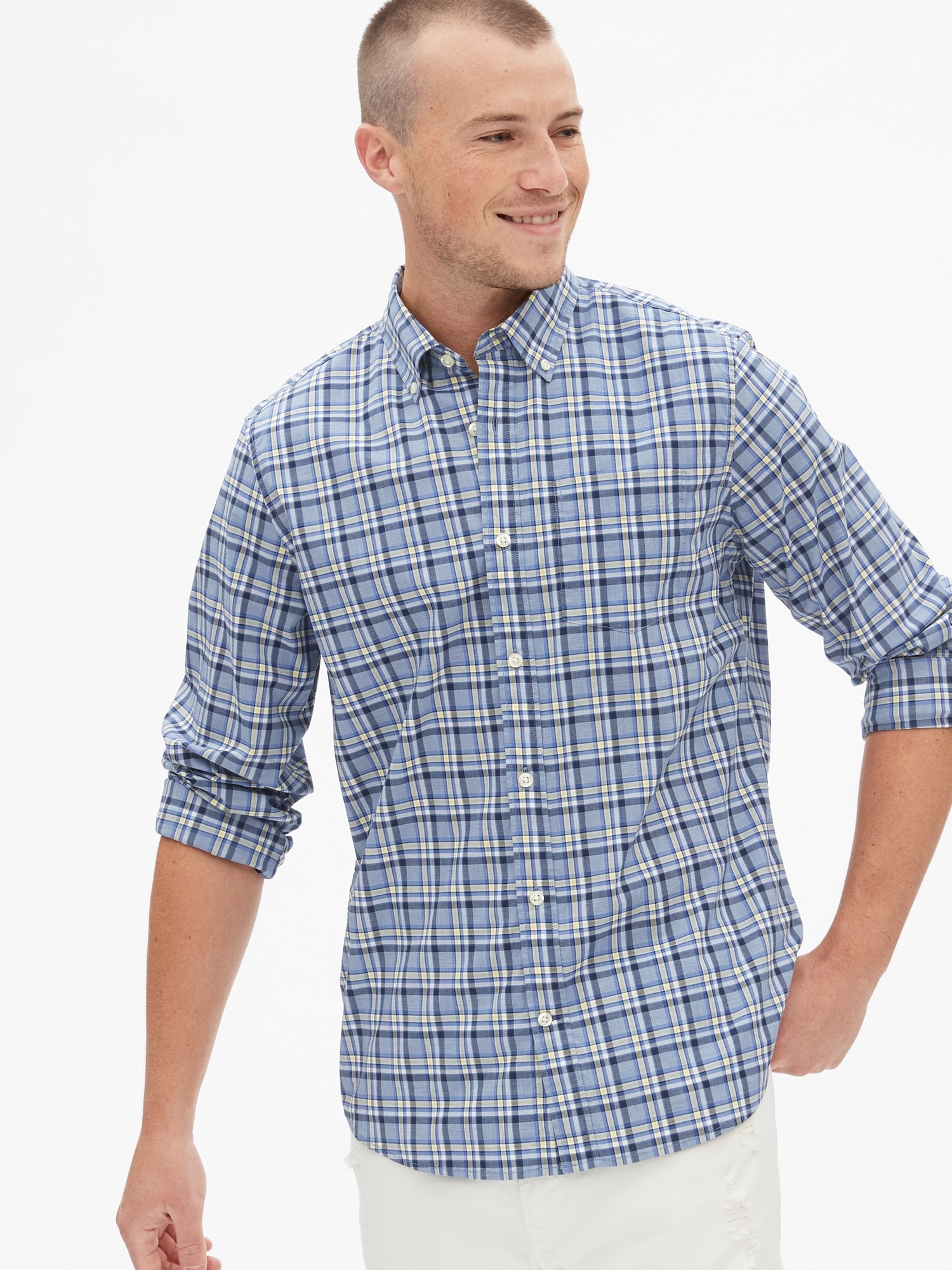 Lived-In Stretch Poplin Shirt | Gap