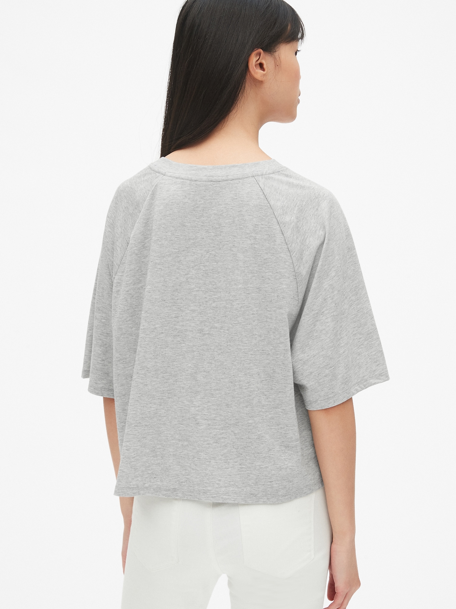 Boxy Raglan Crewneck T-Shirt | Gap