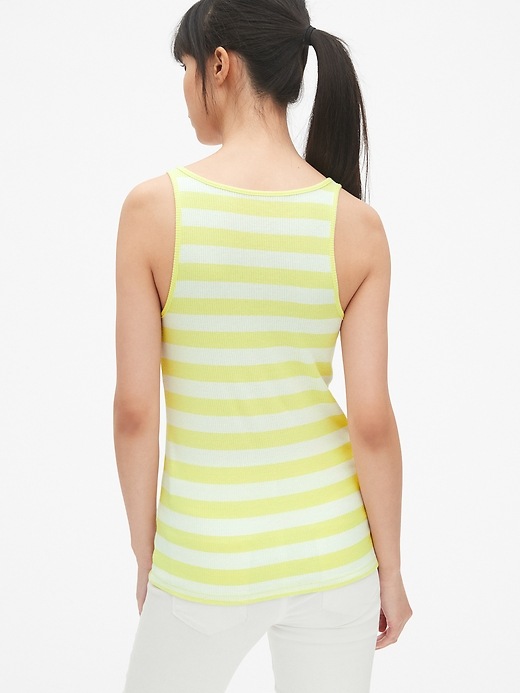 Flat Back Rib Stripe Tank Top | Gap
