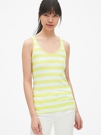 Flat Back Rib Stripe Tank Top | Gap