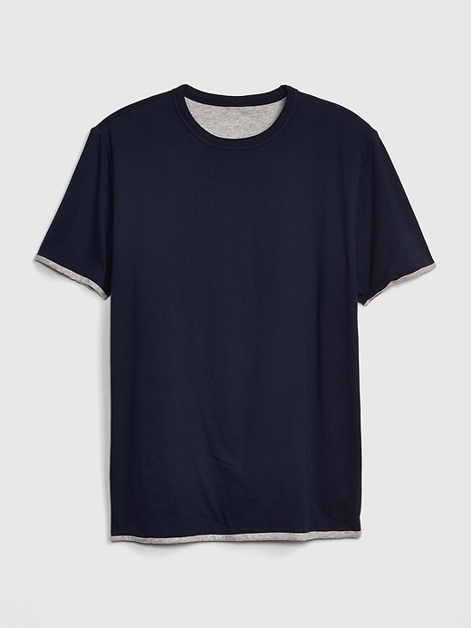 Reversible Double-Layer Crewneck T-Shirt | Gap