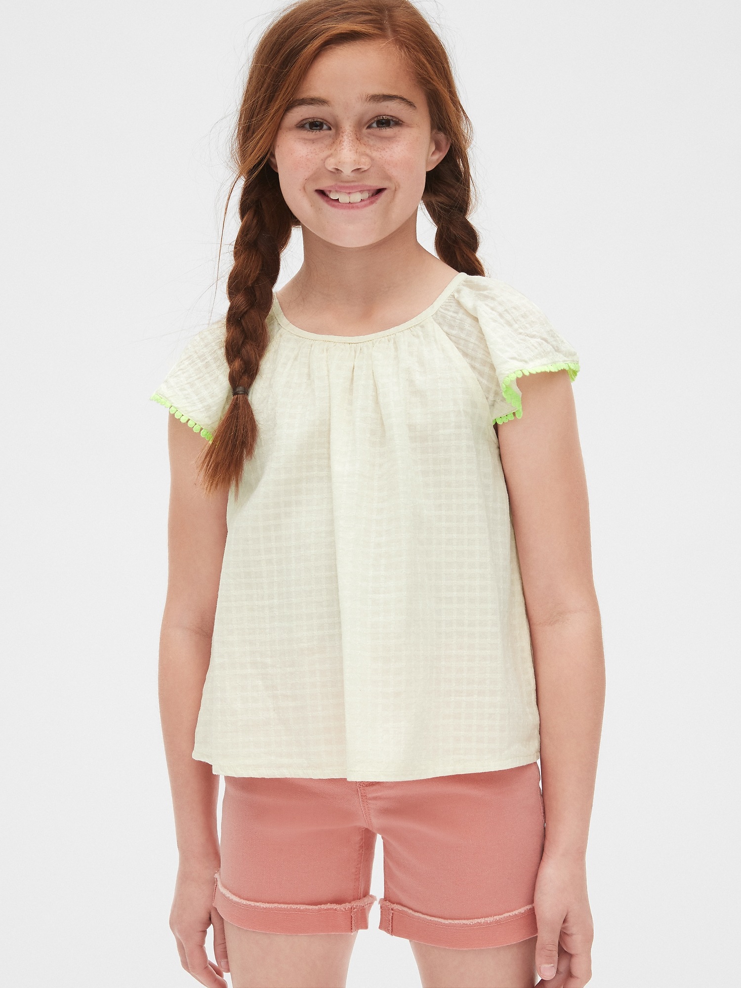 Kids Windowpane Flutter Top | Gap