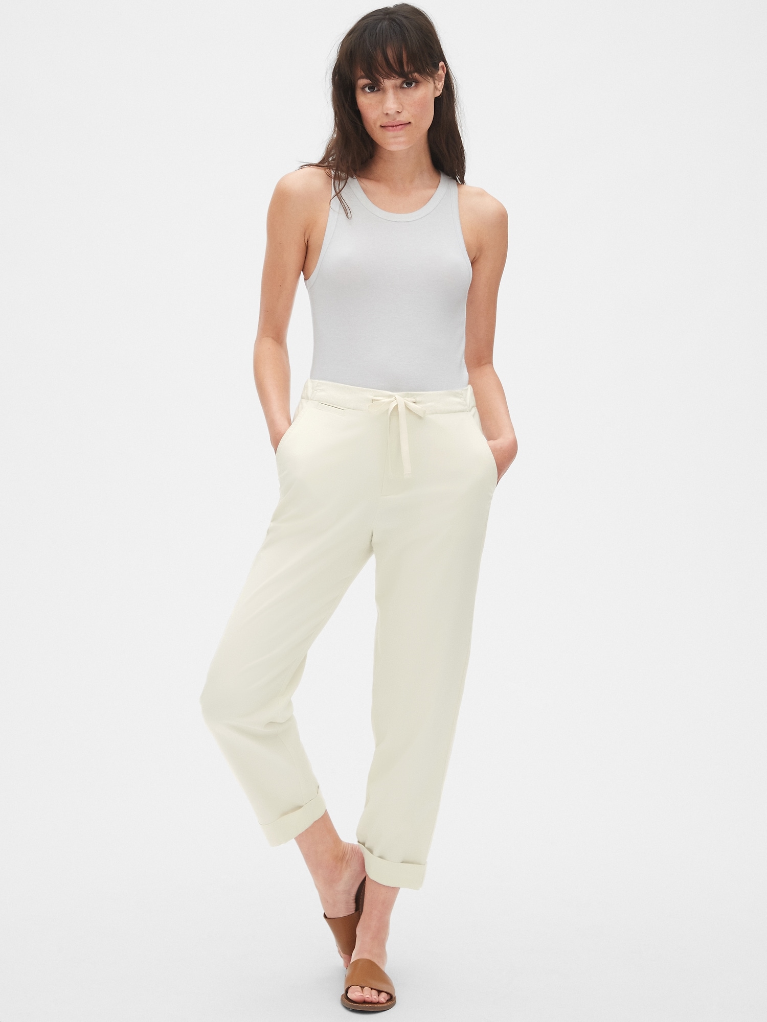 Drawstring Twill Stripe Chinos | Gap