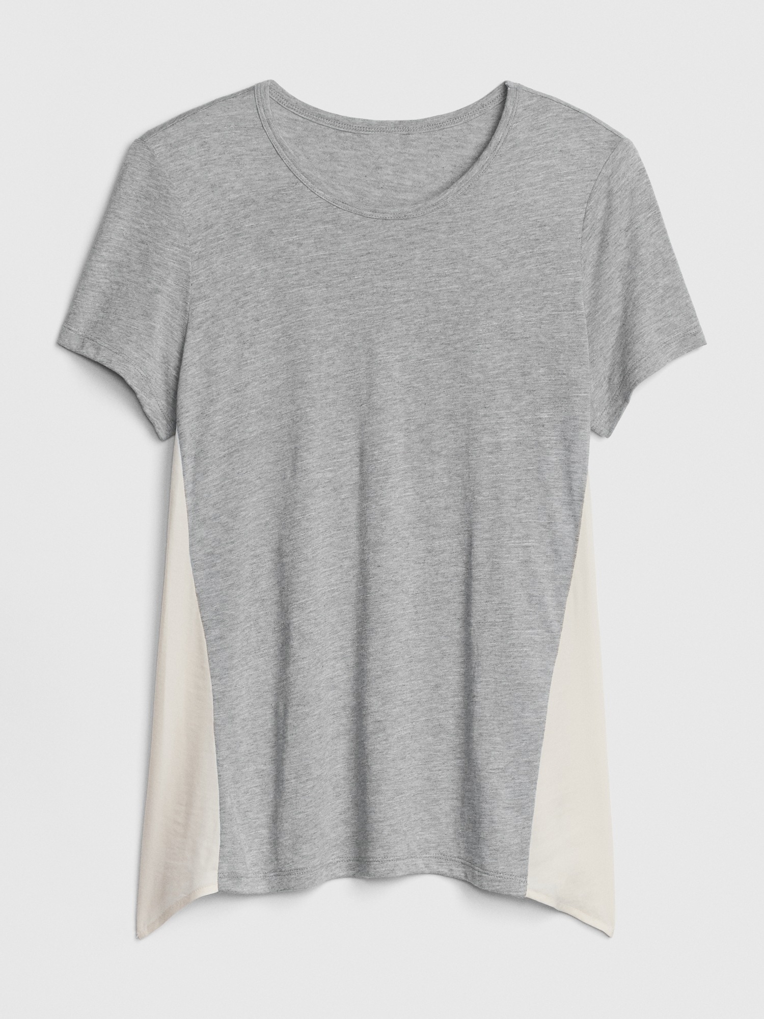 Mix-Fabric Side-Panel T-Shirt | Gap