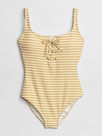Print Lace-Up One-Piece Suit | Gap