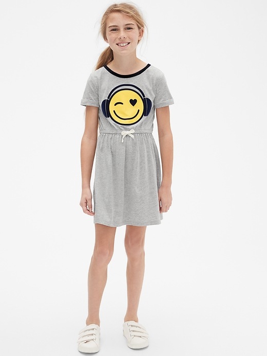 Kids Smiley Cinched-Waist Dress | Gap