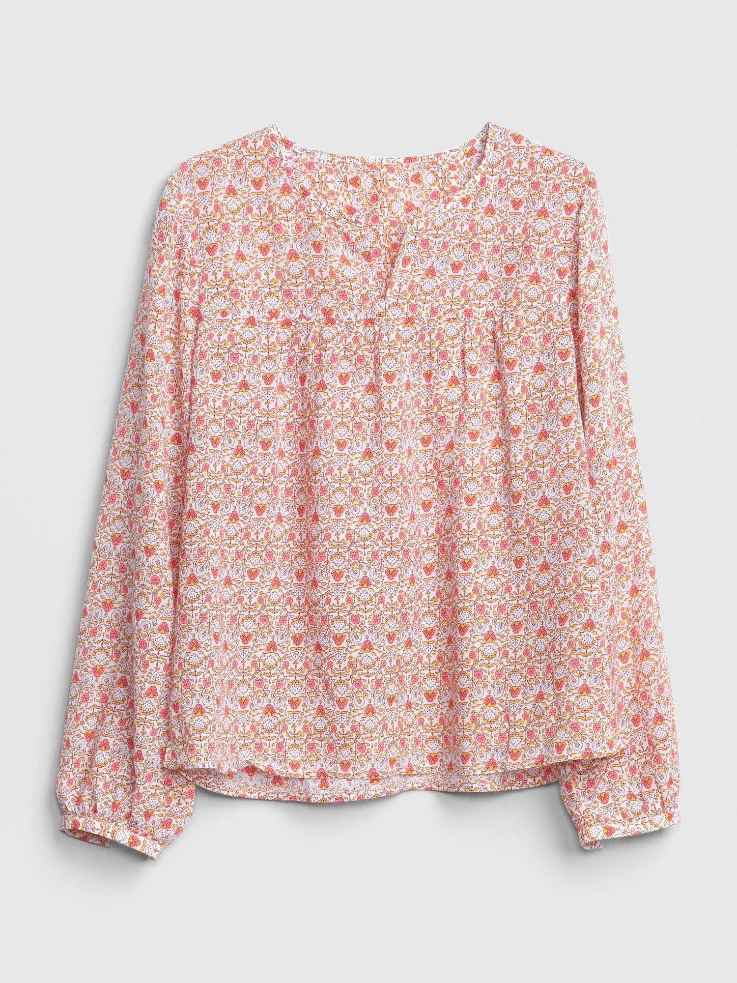 Print Split-Neck Blouse | Gap