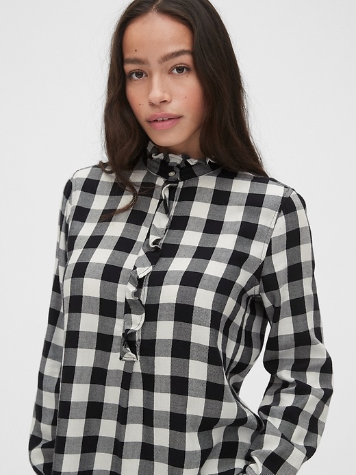 Ruffle Plaid Popover Blouse | Gap