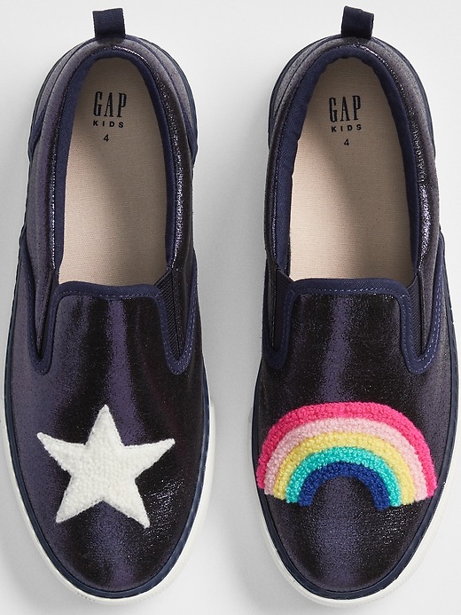 Kids Fuzzy Graphic Slip-On Sneakers | Gap
