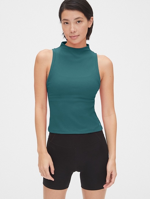 GapFit Blackout Ribbed Mockneck Tank Top | Gap