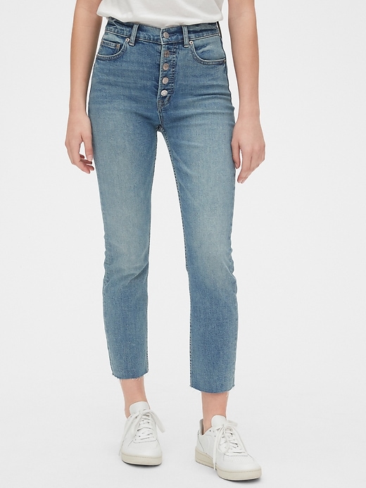 High Rise Button-Fly Vintage Slim Jeans With Secret Smoothing Pockets | Gap