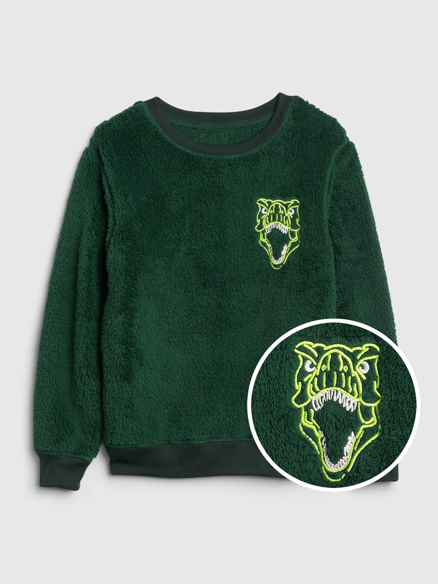 Kids Fuzzy Dino Graphic PJ Sweatshirt | Gap