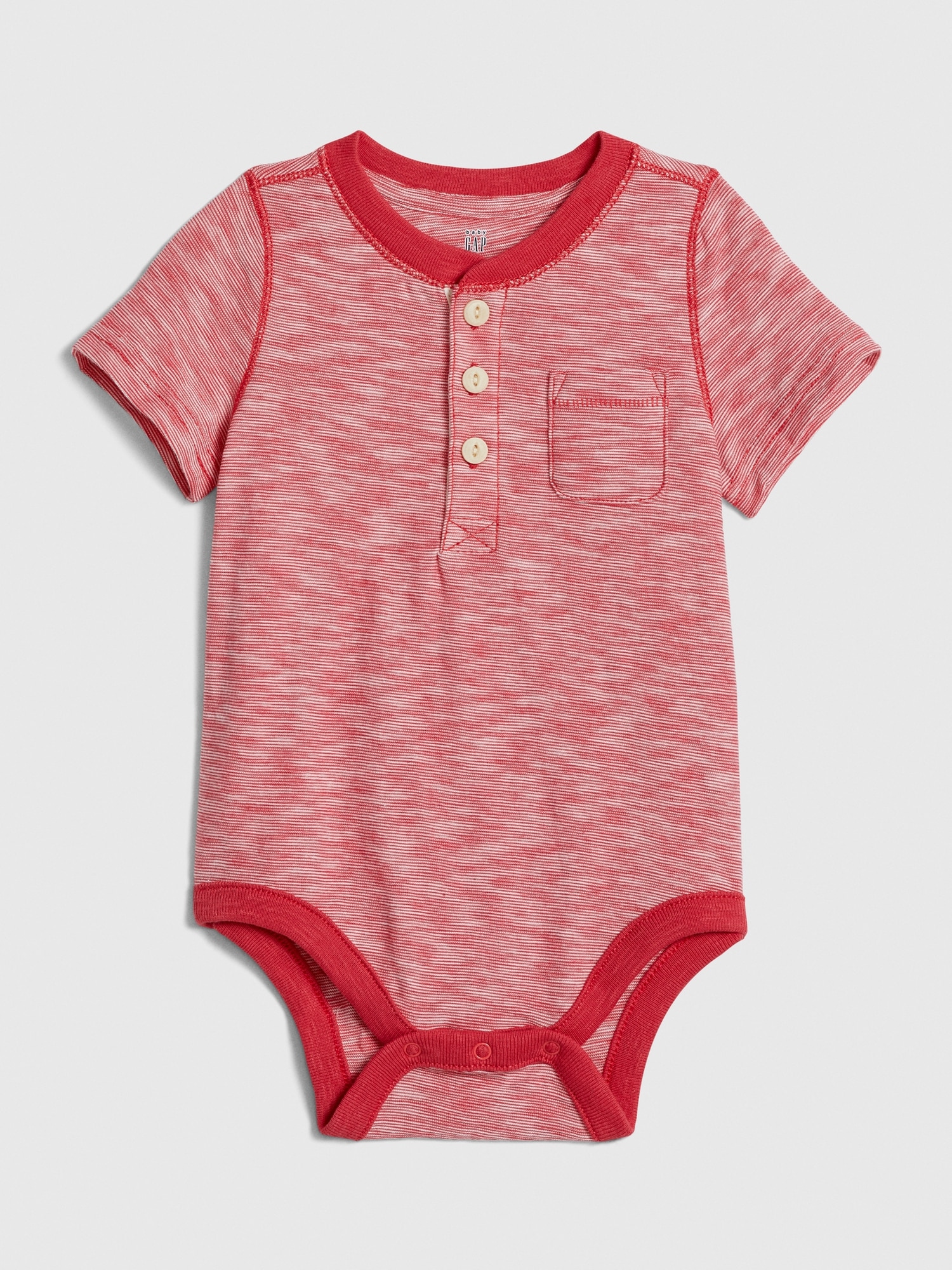 Baby Short Sleeve Henley Bodysuit | Gap