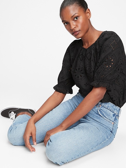 Eyelet Ruffle Top | Gap