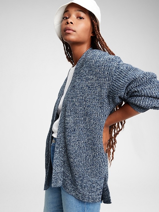 Shaker Side-Split Cardigan | Gap