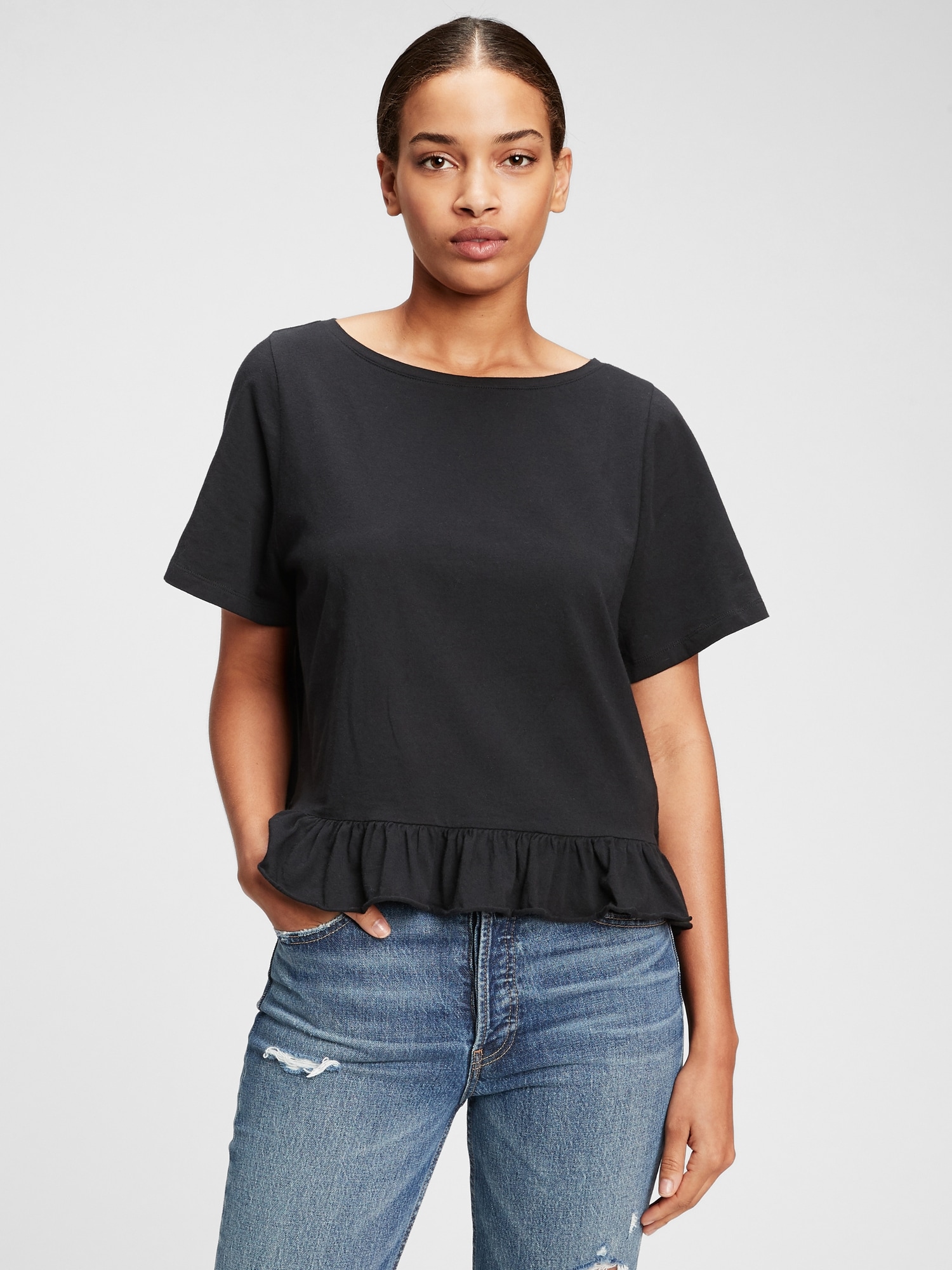 Vintage Cropped Ruffle T-Shirt | Gap