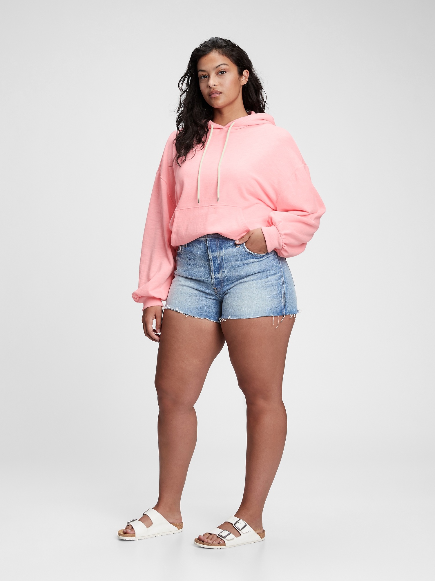 Vintage Soft Balloon Sleeve Hoodie Gap