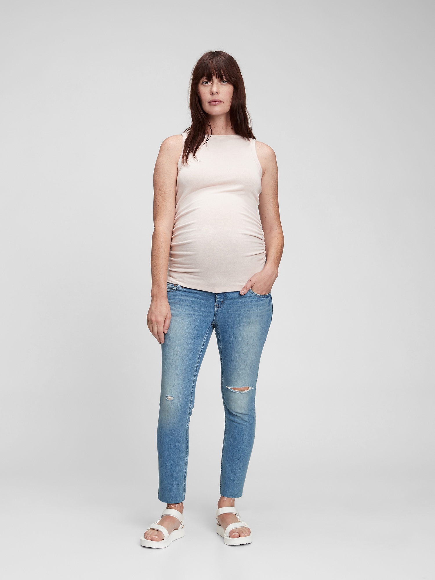 Maternity True Waistband Full Panel Vintage Slim Jeans with Washwell™ | Gap