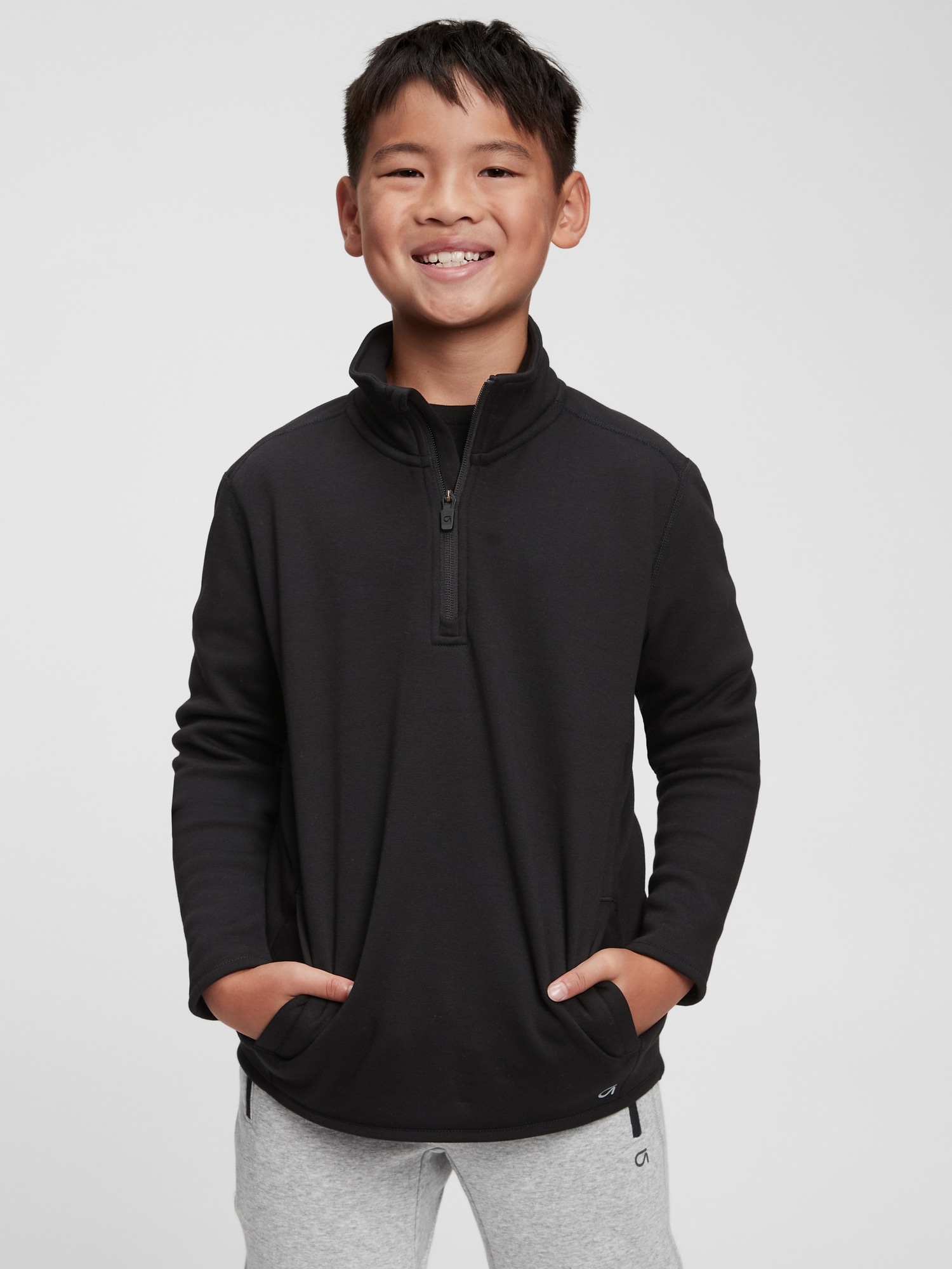 GapFit Kids Cozy Tech Quarter-Zip Sweatshirt | Gap