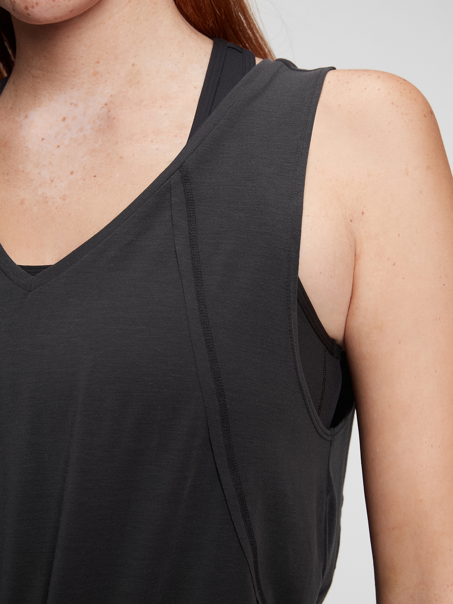 GapFit Breathe V-Neck Knot-Front Tank Top | Gap