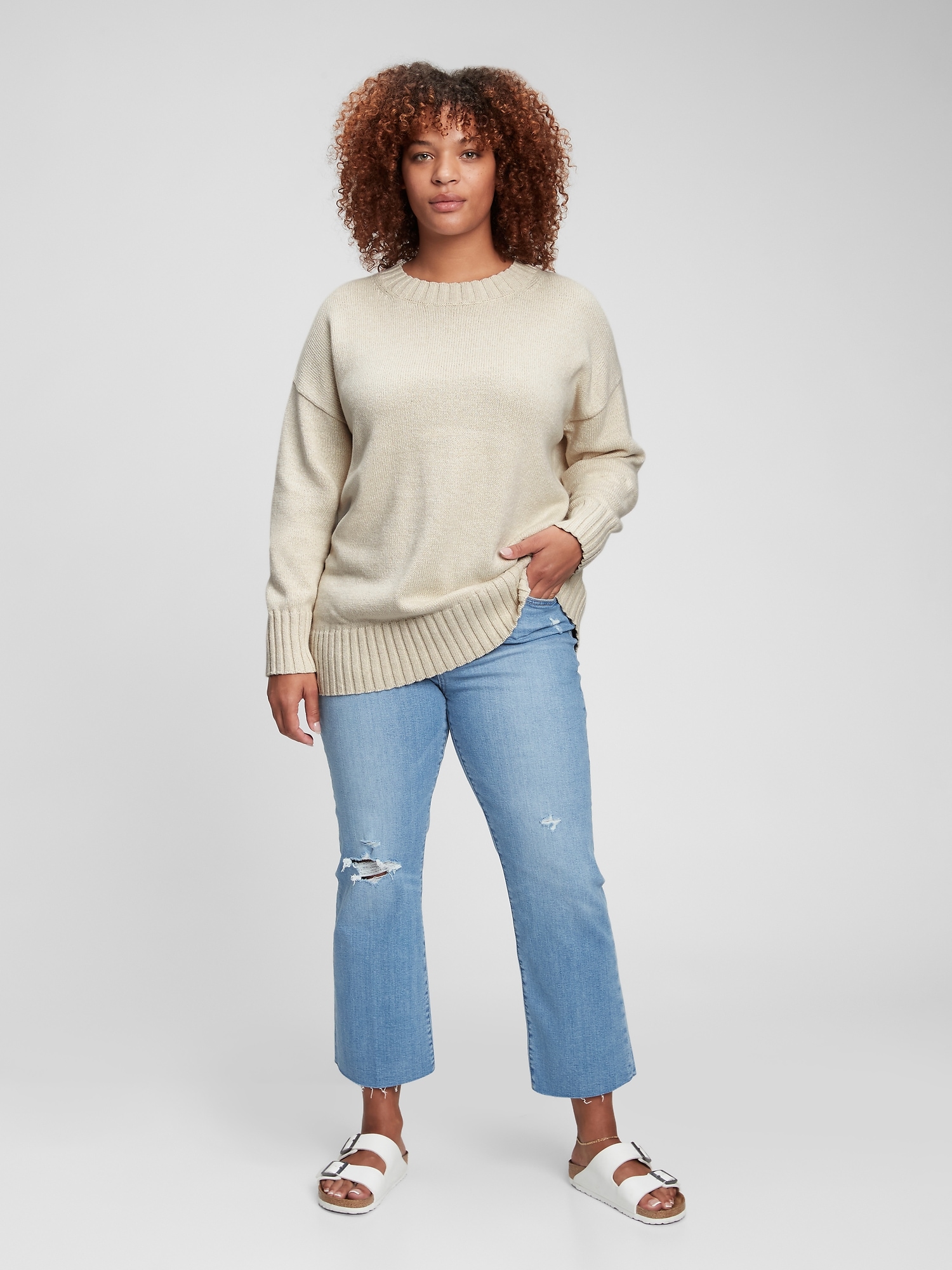 Relaxed Cotton Tunic Sweater | Gap
