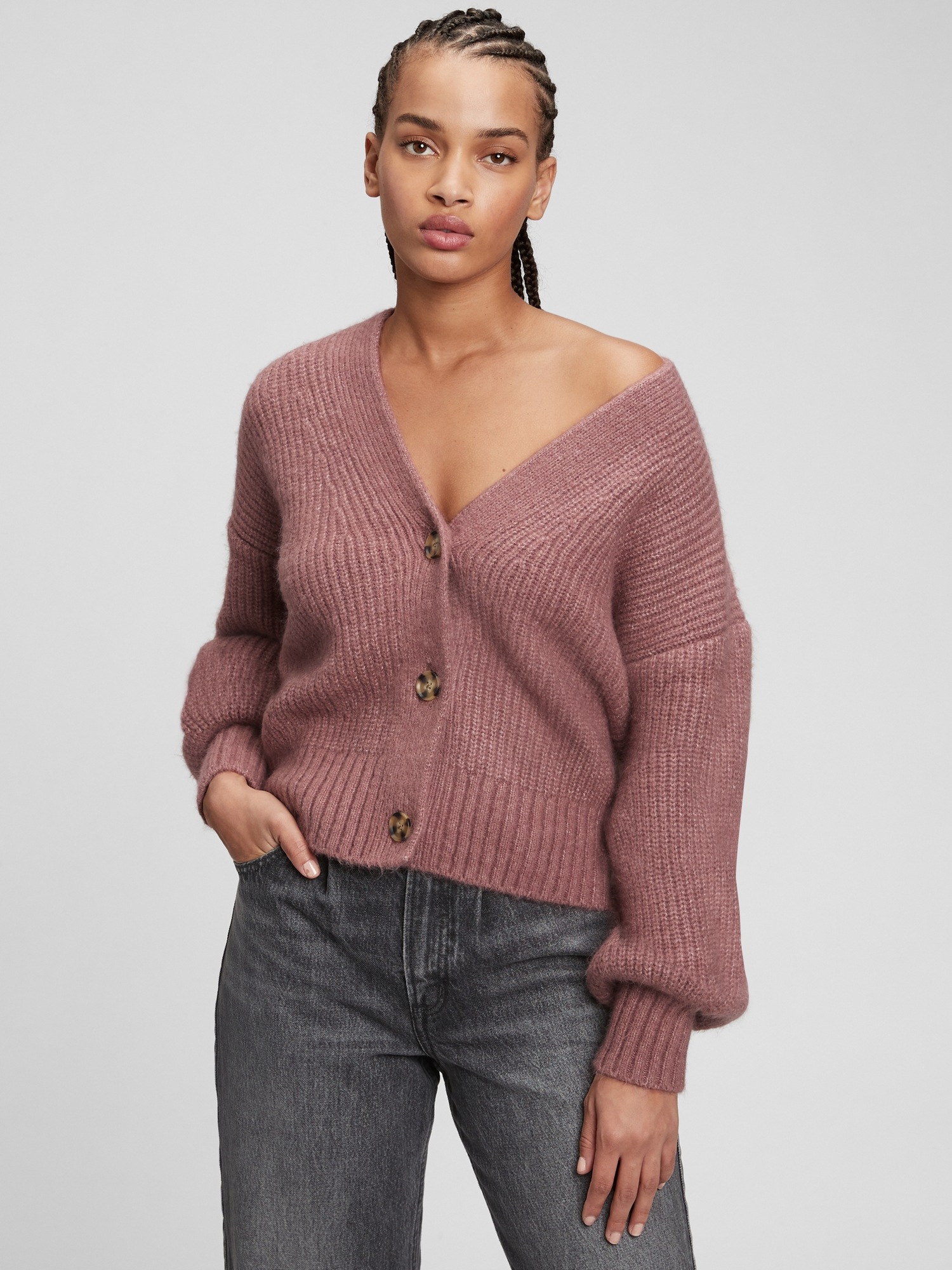 Cozy Button-Front Cardigan | Gap