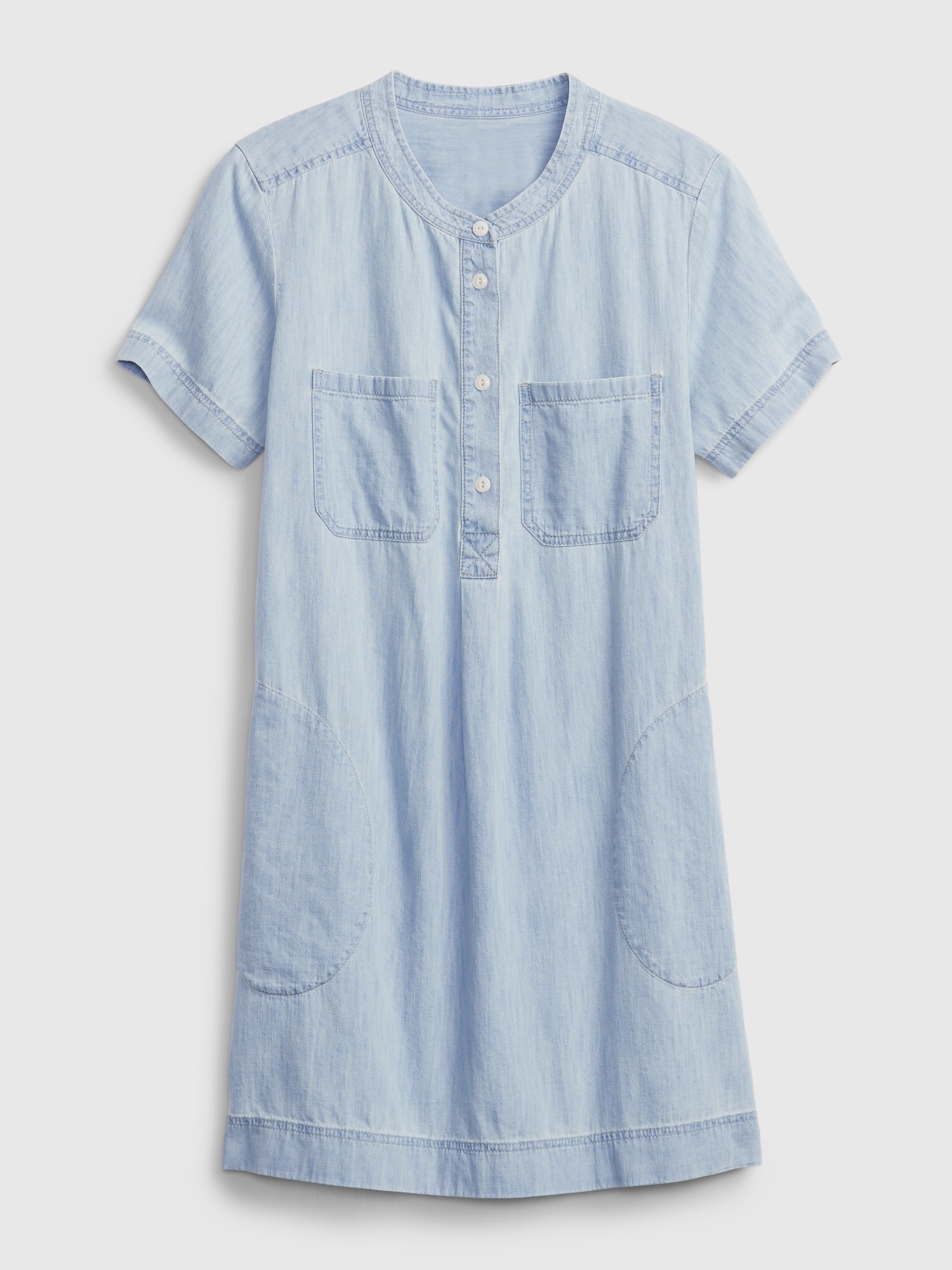 100% Organic Cotton Denim Popover Dress | Gap