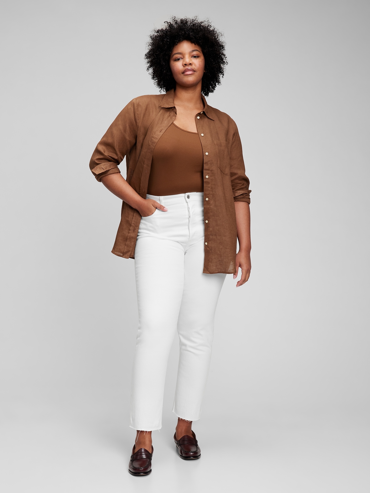 High Rise Cheeky Straight Jeans with Washwell | Gap