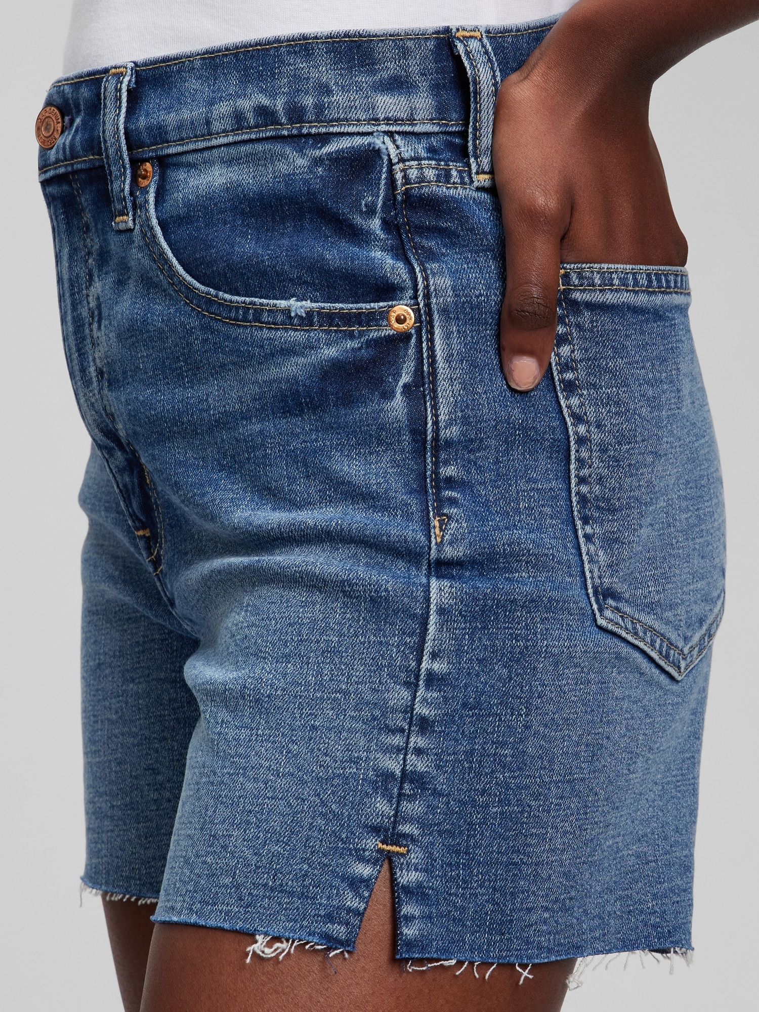 4" High Rise Denim Shorts | Gap