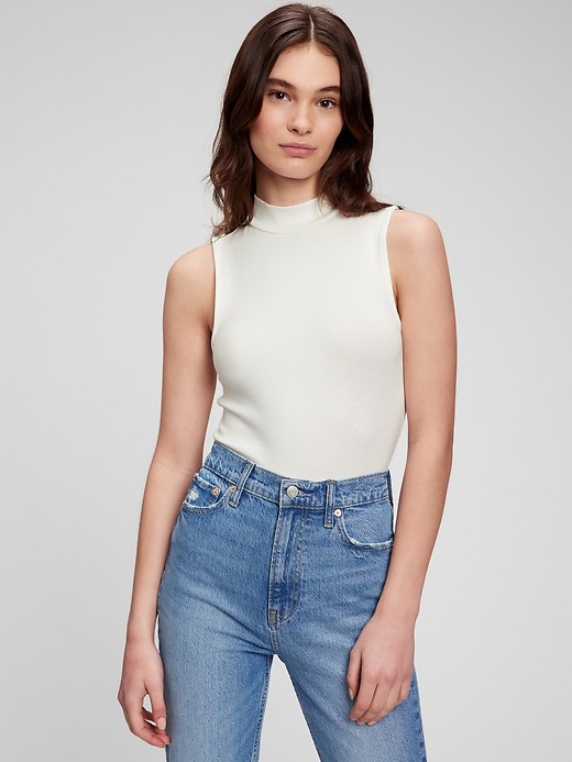 Modern Sleeveless Mockneck T-Shirt | Gap